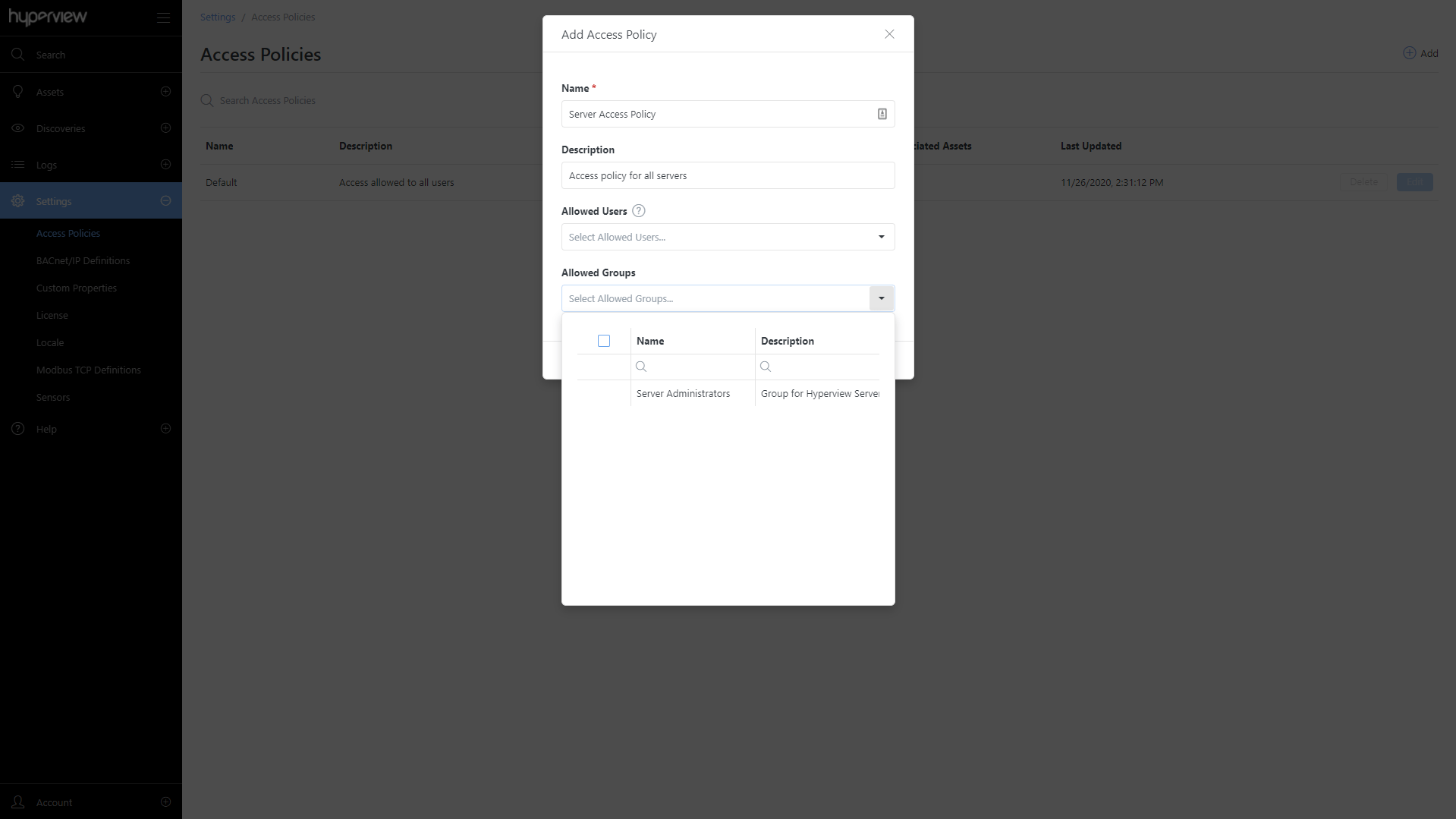 BACnet and Modbus Support, Improved Access Policies and User Management - Hyperview