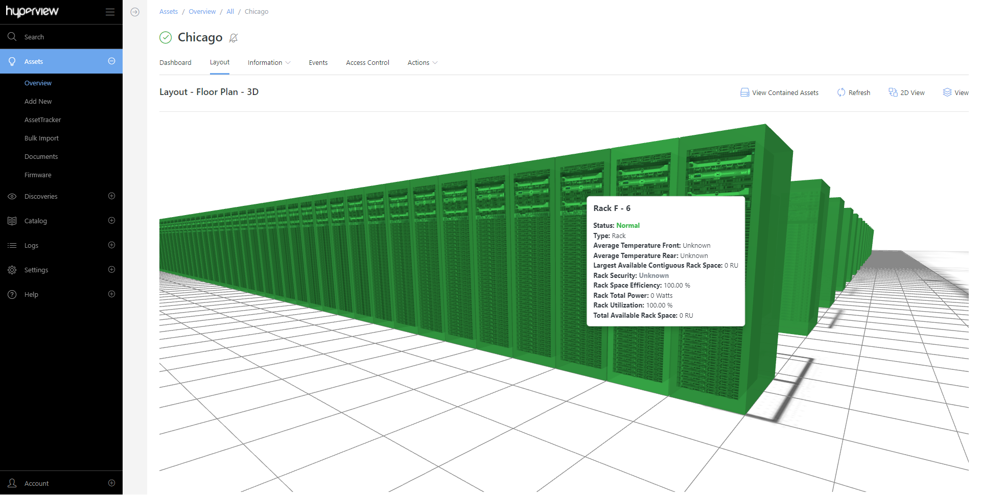 3D Data Center View and Rack Dashboard Enhancements - Hyperview